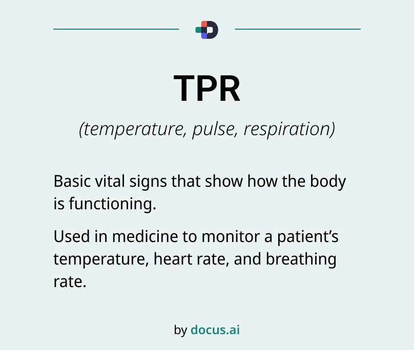 TPR Medical Abbreviation: Key Health Signs You Should Know