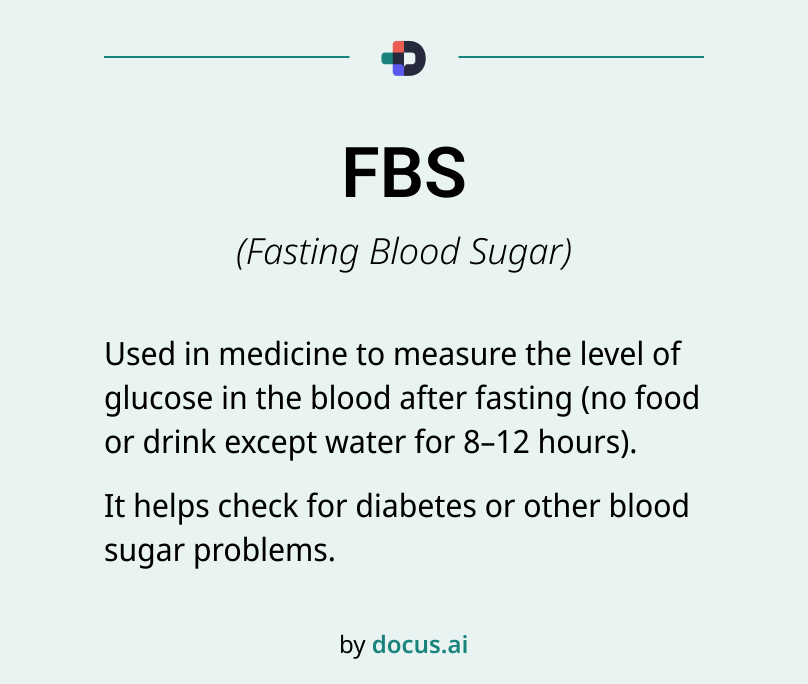 FBS Medical Abbreviation: What It Means and Why It Matters