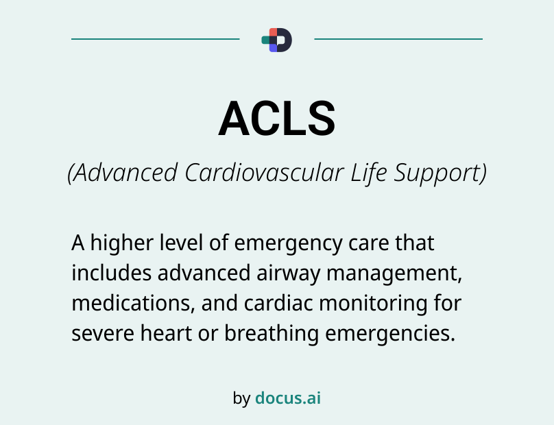 What Does ACLS Mean in Medical Care?