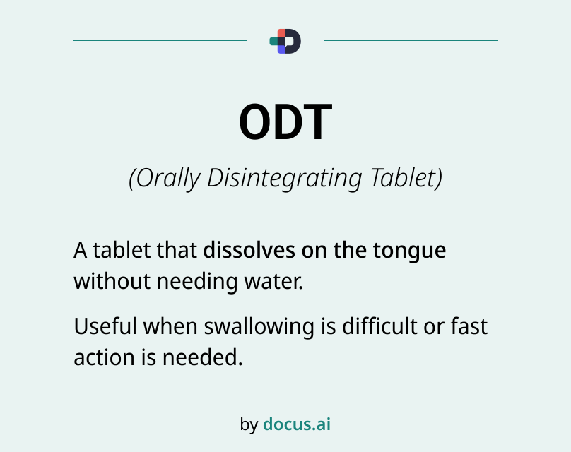 What Does ODT Mean in Medical Terms?