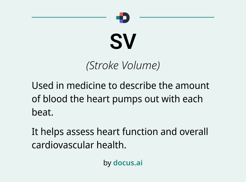 SV Medical Abbreviation: Key Heart Health