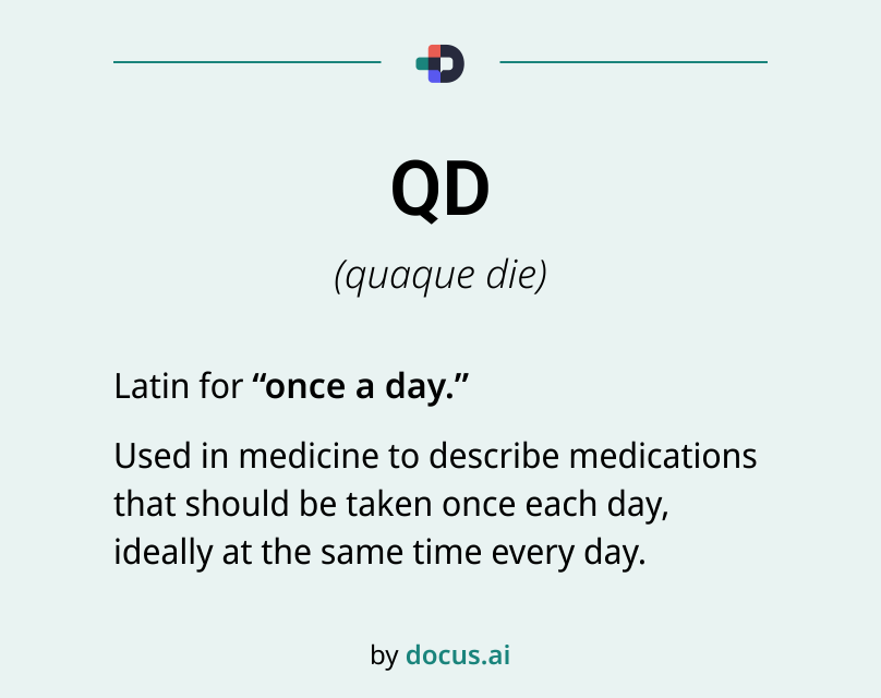 QD Medical Abbreviation: Meaning and Use Tips