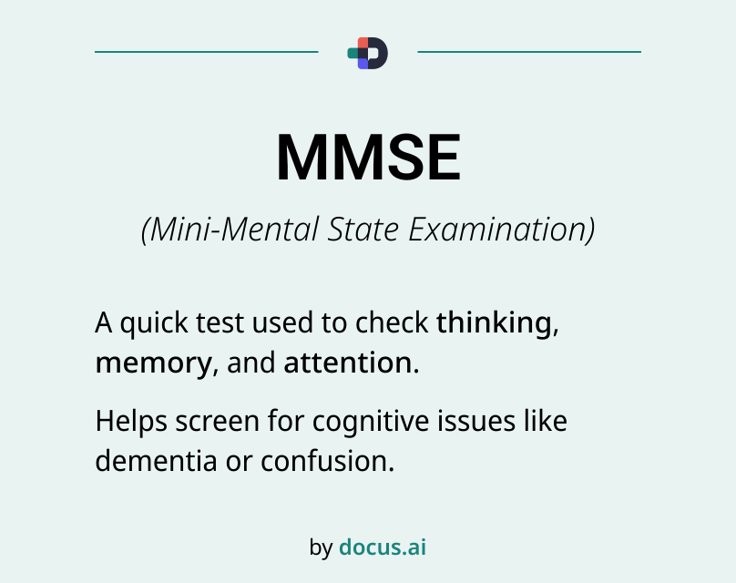 Mini-Mental State Exam (MMSE): Simple Breakdown