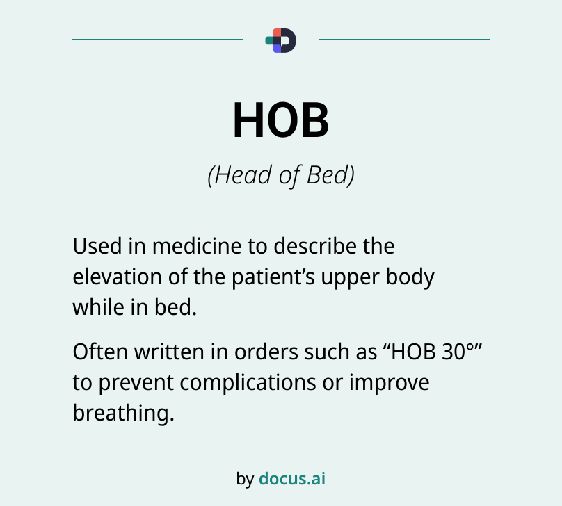 HOB Medical Abbreviation: Meaning and Uses